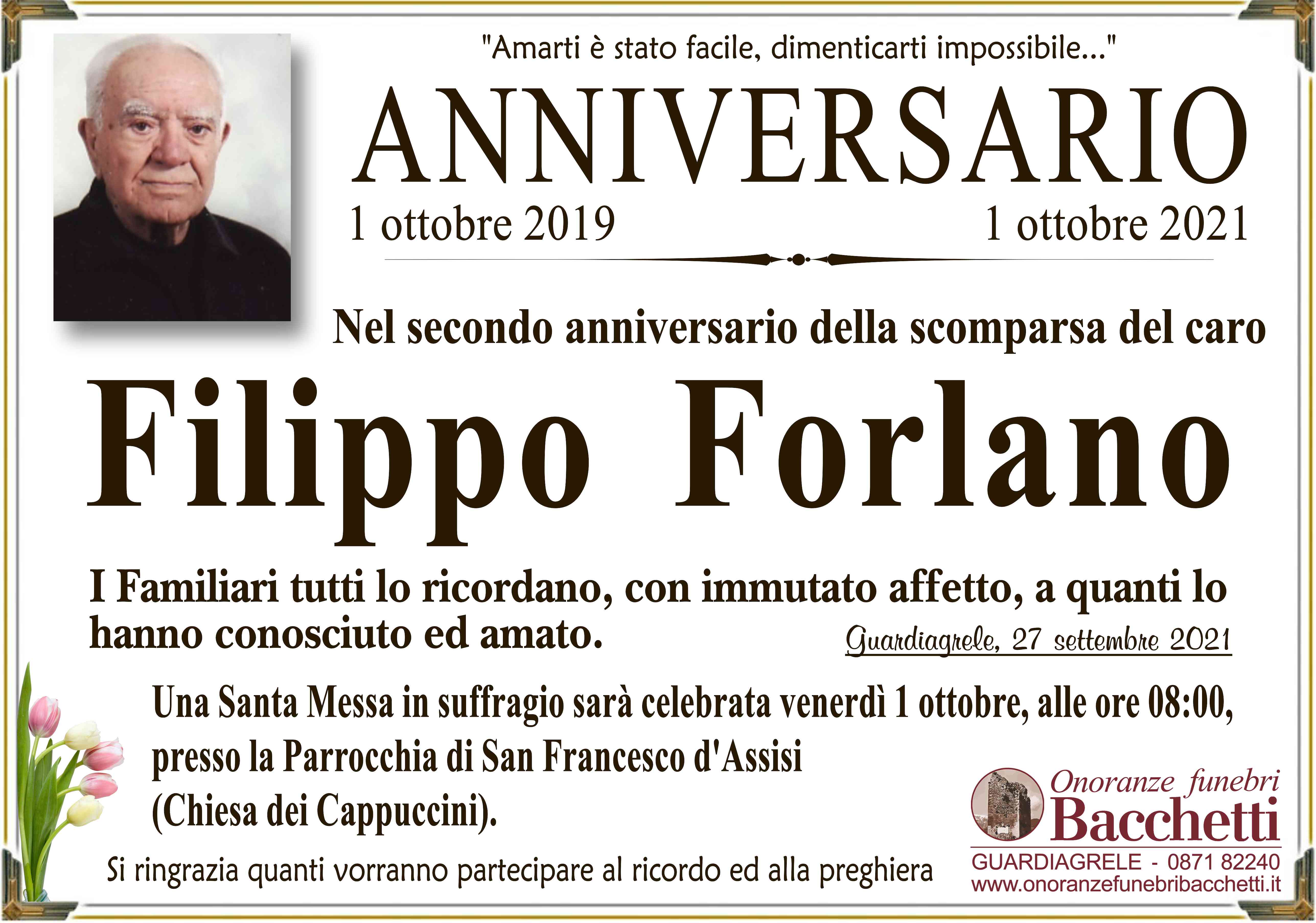 Anniversario filippo forlano 2