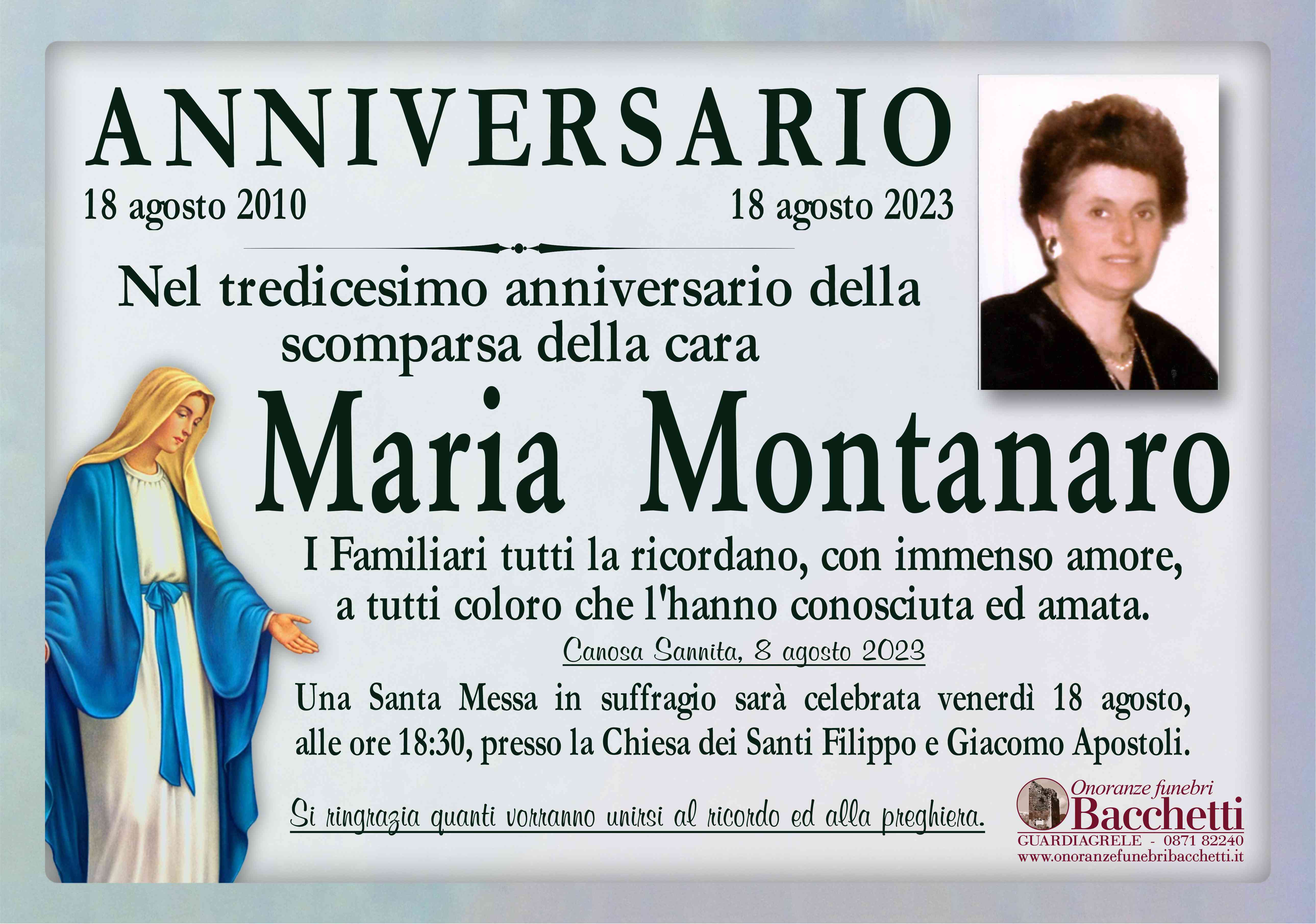 Anniversario Maria Montanaro